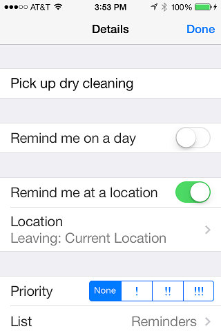 Reminders App Ios7